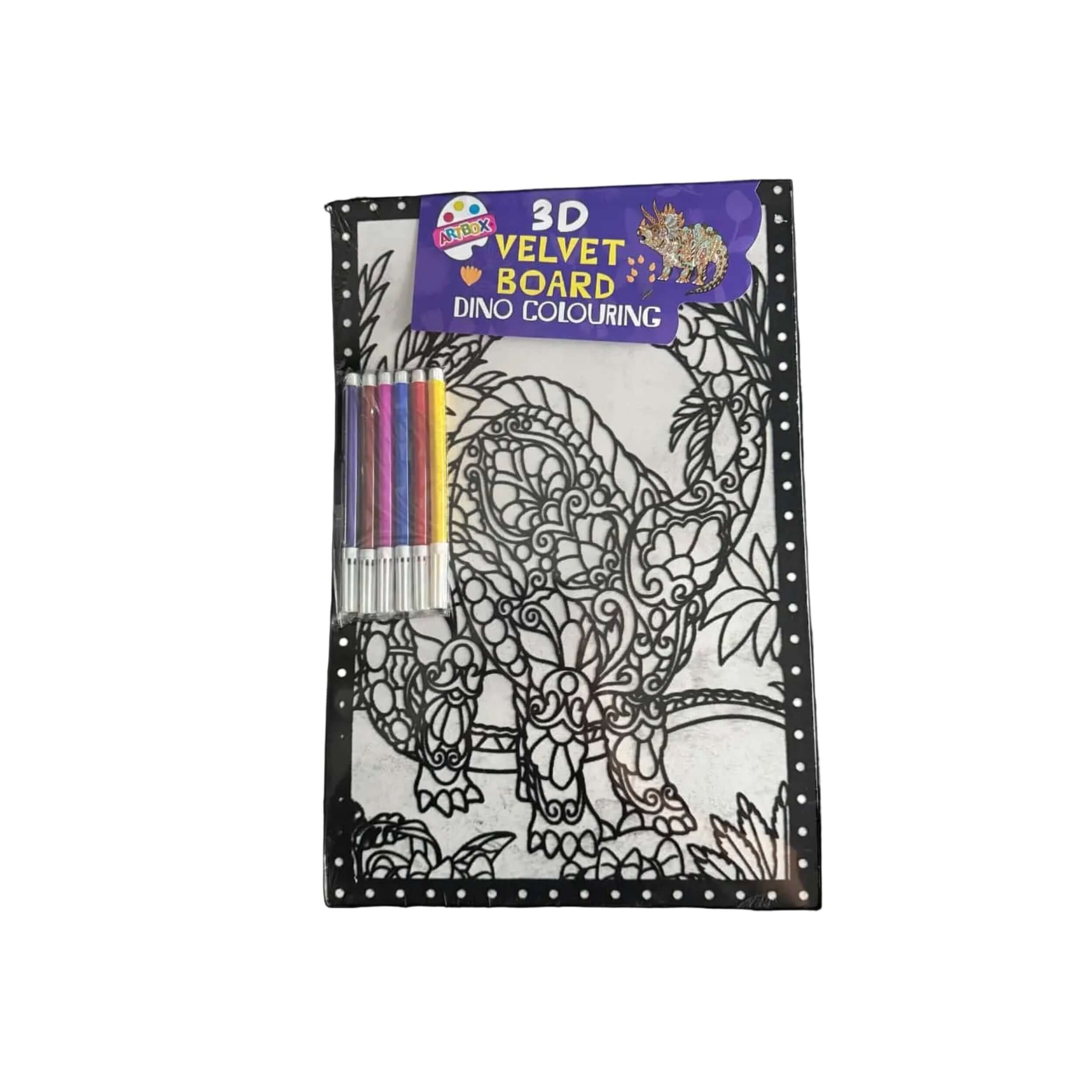 dinosaur 3D velvet board colouring kit - kids art set – WebsOnlineStore
