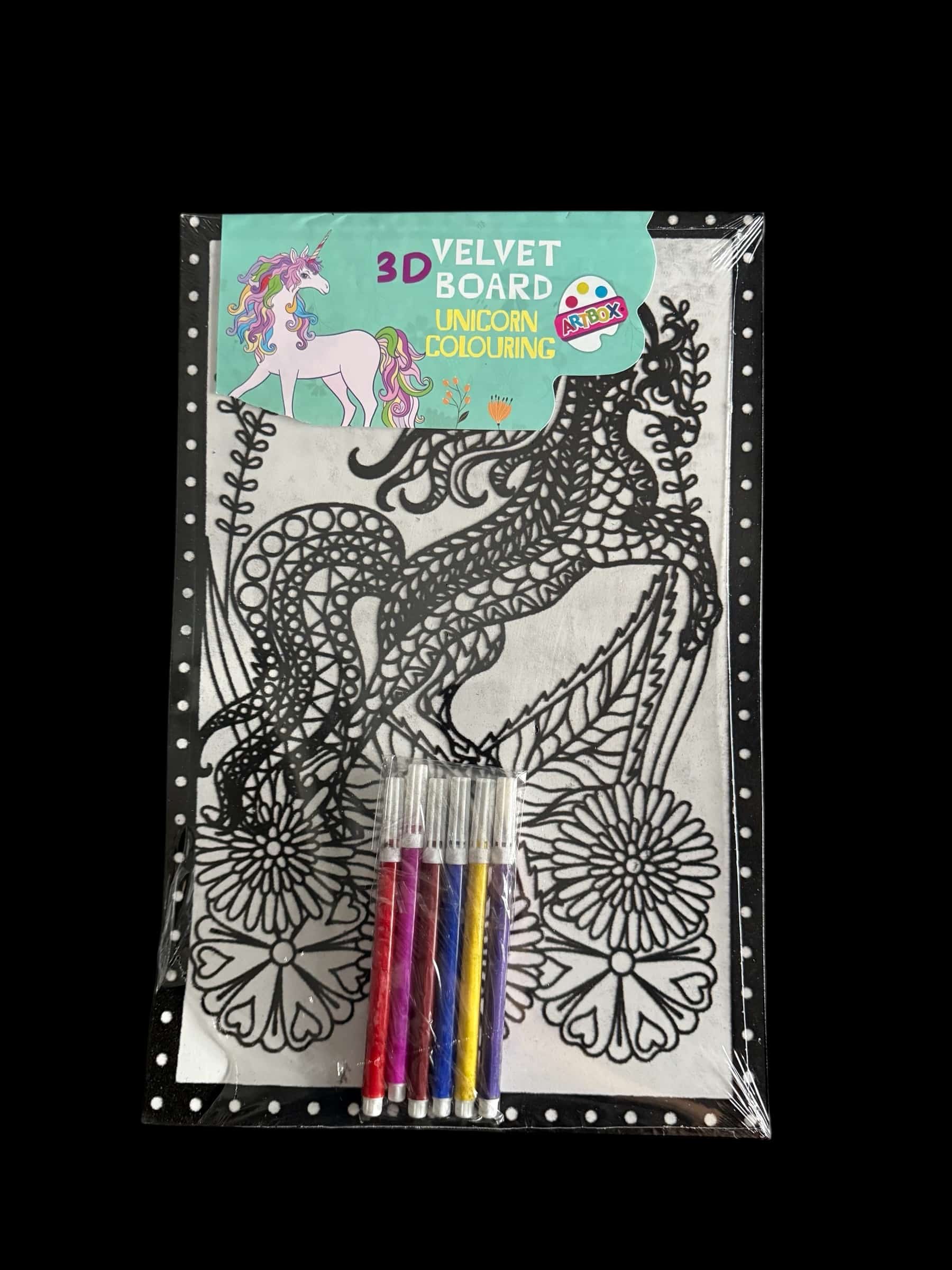 unicorn 3D velvet boards colouring kit - kids art set – WebsOnlineStore